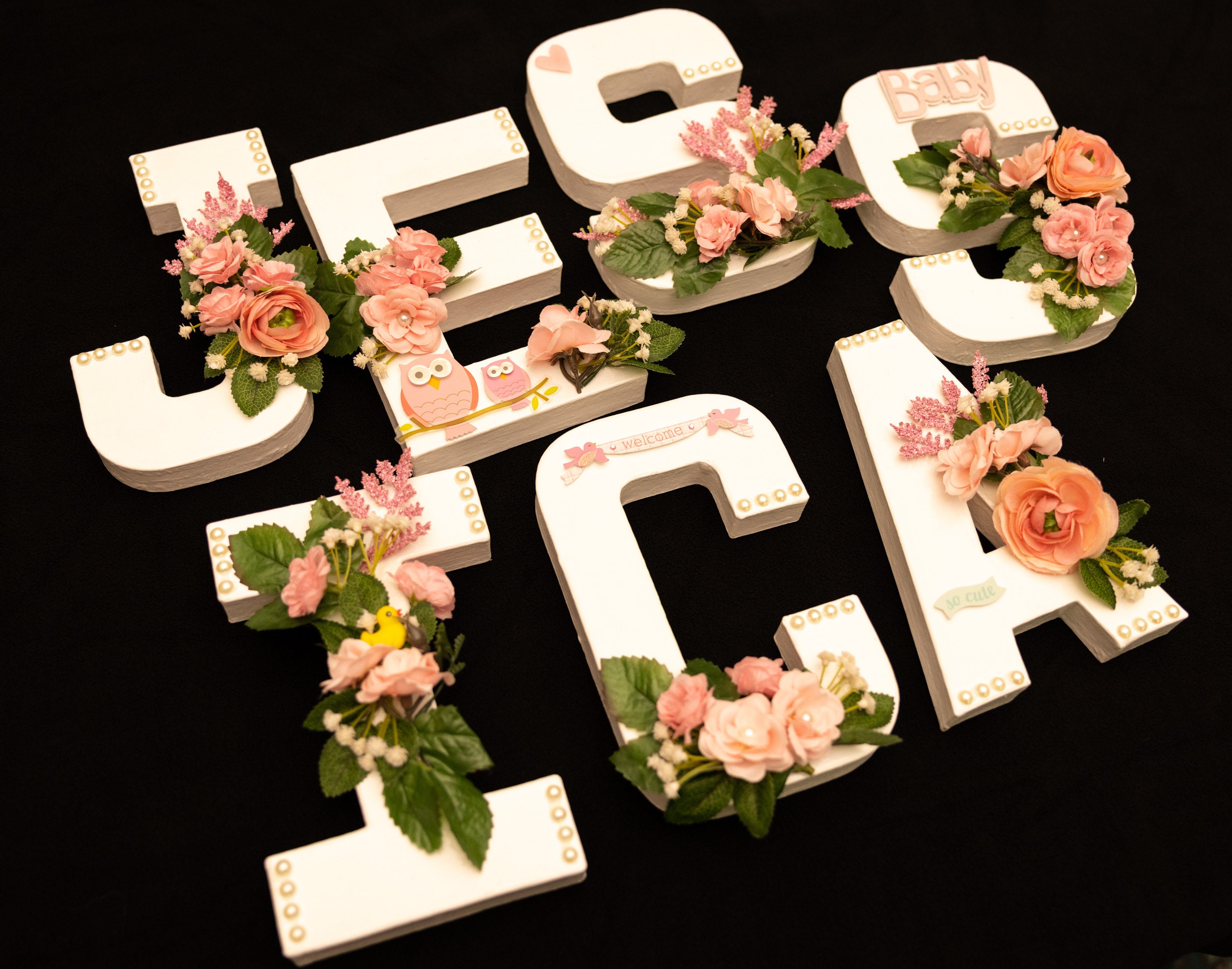Custom Floral Letter, Free Standing Letter, Paper Mache Letter, Nursery ...