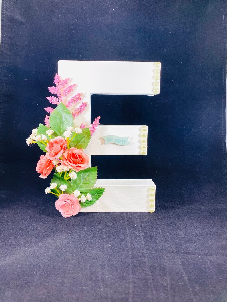 Custom Floral Letter Free Standing Letter Paper Mache - Etsy