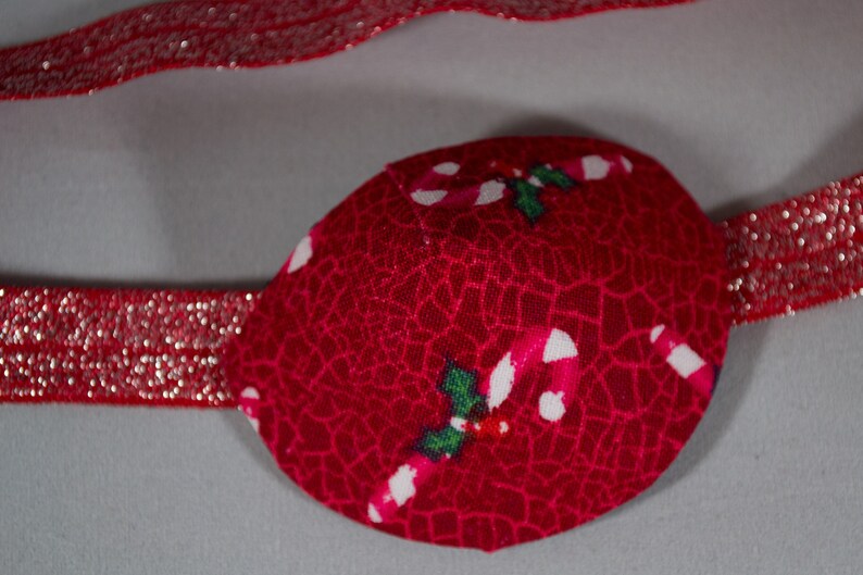 Candy Cane Holiday Adult Eyepatch, Handmade Fabric Eyepatch/ Vision ...
