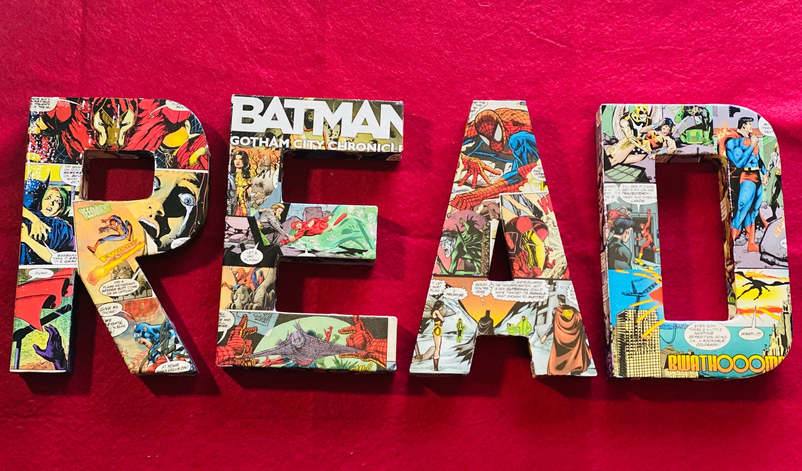 Comic Book Letters Comic Decoupage Handmade Collage of Mod - Etsy