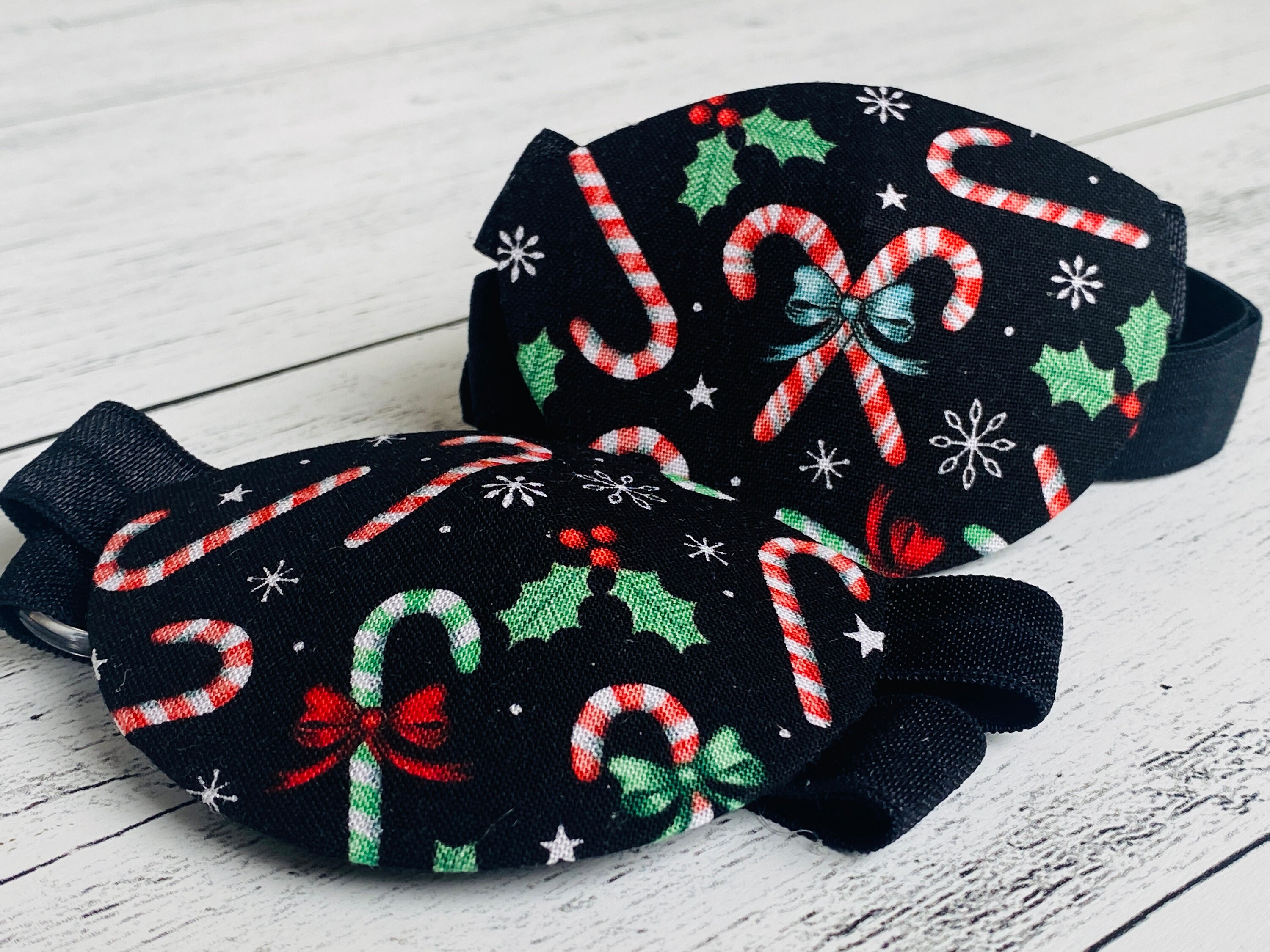 Holiday Candy Canes Adult Fabric Eyepatch, Handmade/ Vision Accessory ...