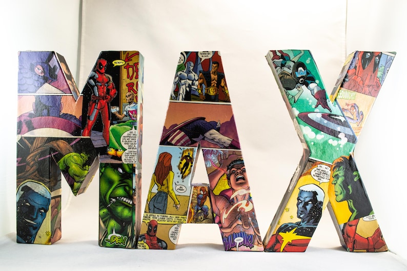 Comic Book Letters Comic Decoupage Handmade Collage of Mod - Etsy