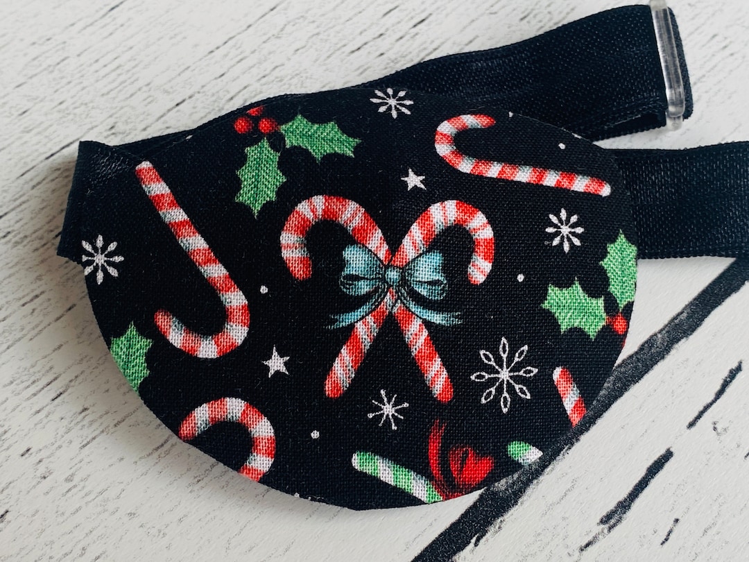 Holiday Candy Canes Adult Fabric Eyepatch, Handmade/ Vision Accessory ...