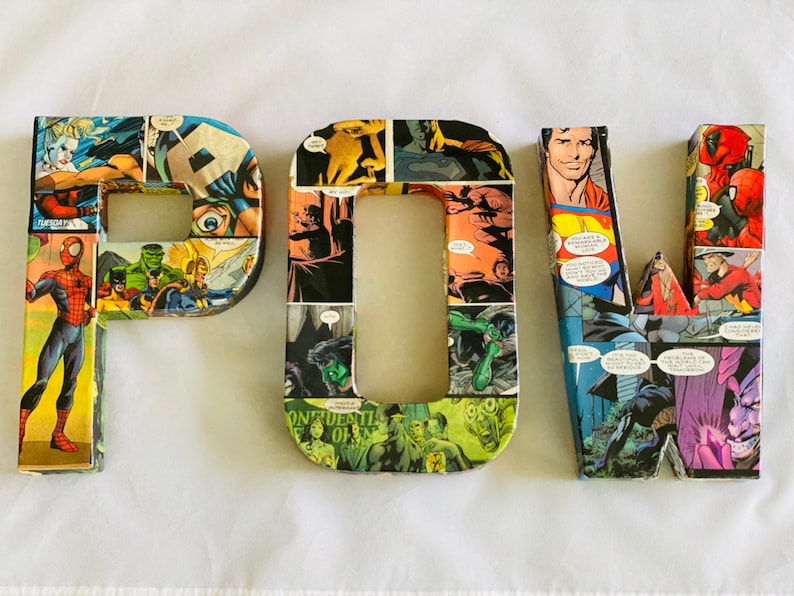 Comic Book Letters Comic Decoupage Handmade Collage of Mod - Etsy