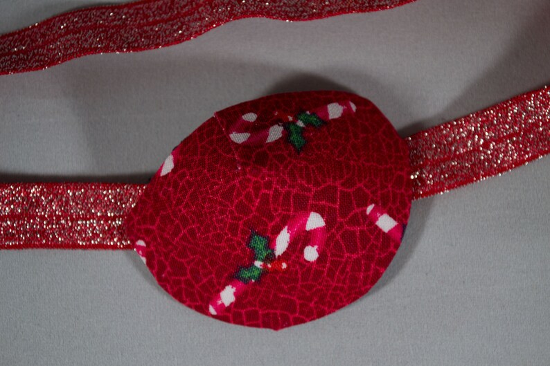 Candy Cane Holiday Adult Eyepatch, Handmade Fabric Eyepatch/ Vision ...