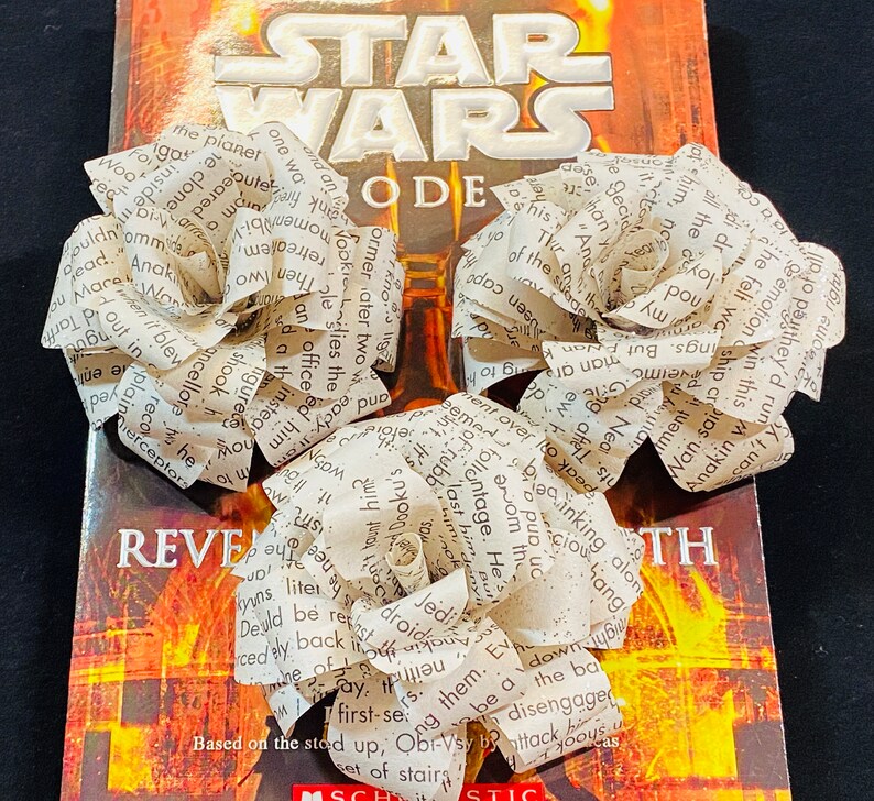 Book Paper Flowers Upcycled Paper Flowers Book Lover Gift - Etsy