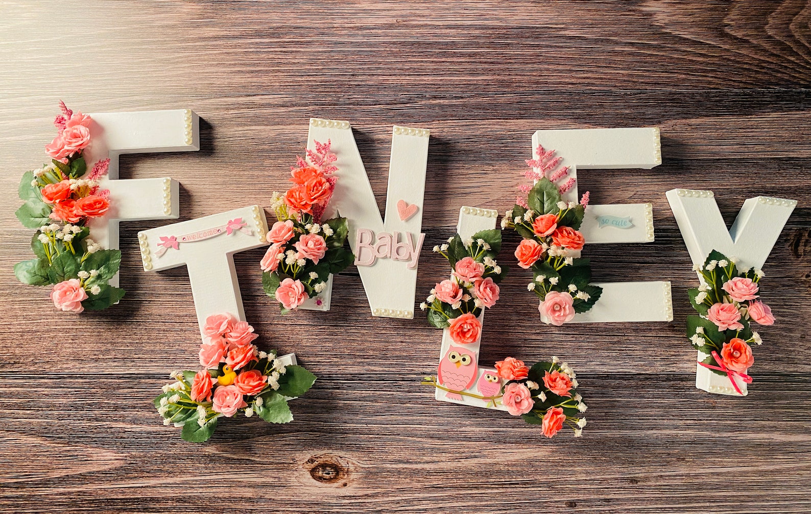 Custom Floral Letter Free Standing Letter Paper Mache - Etsy