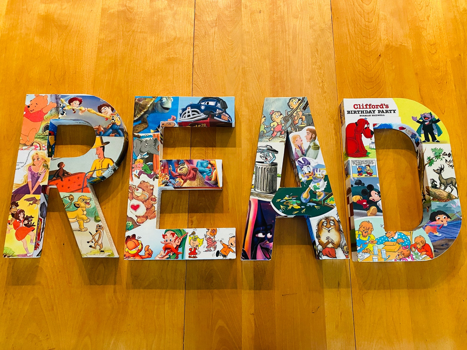 Custom Read Letters Children's Book Decoupage Handmade - Etsy