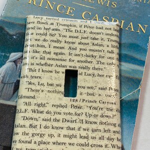 Book Page Wall Light Switch Plate, Light Switch Cover, Home Decor ...