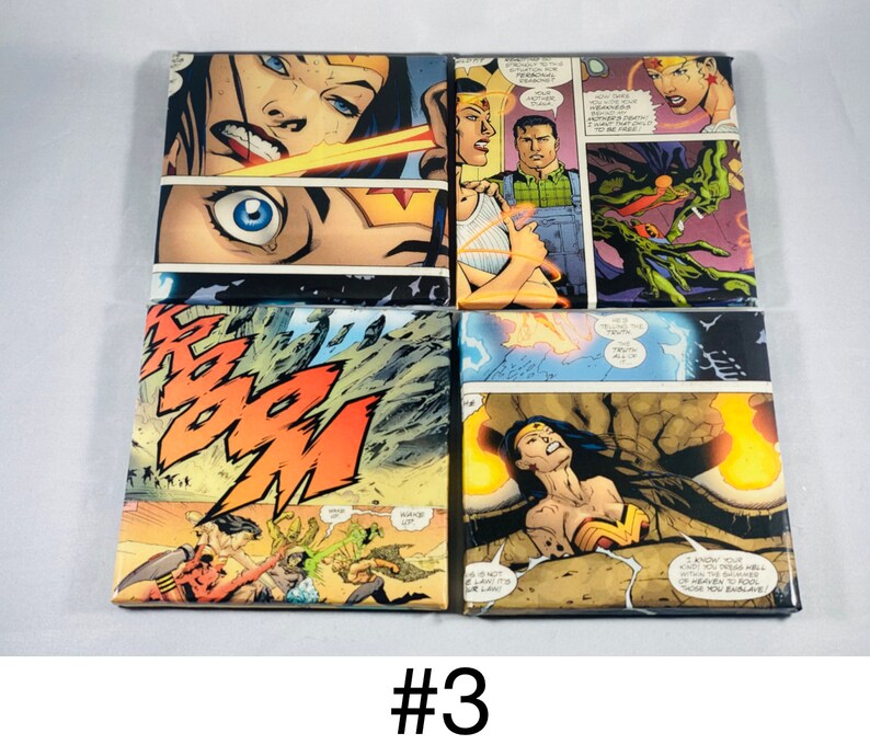 Wonder Woman Superhero Decorative Tile Coasters Comic Lover | Etsy