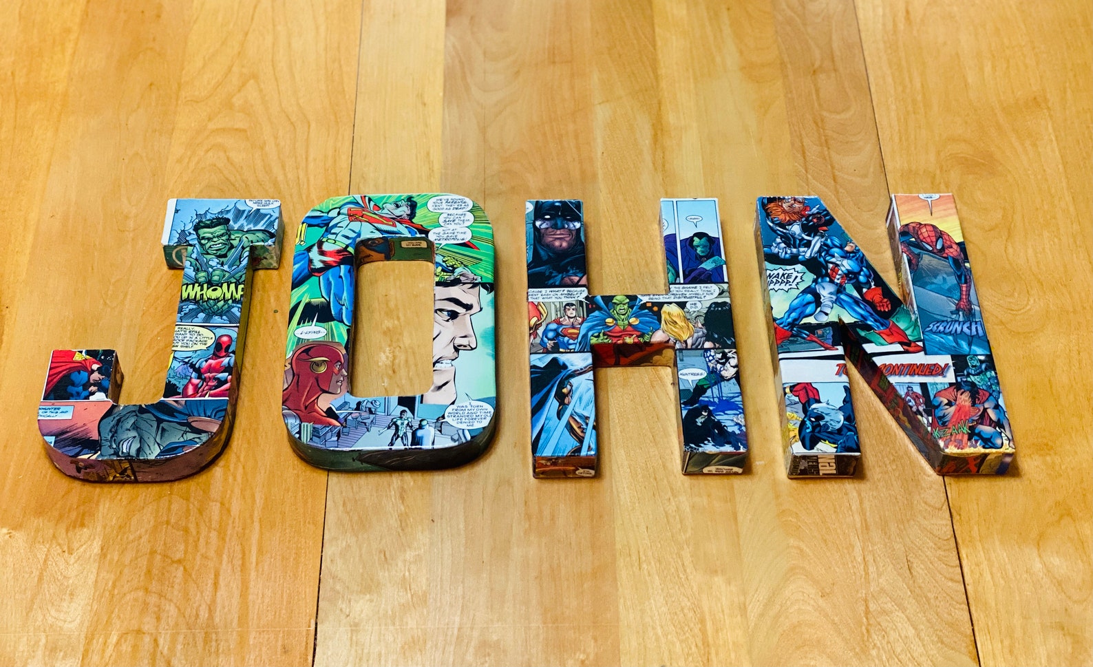 Comic Book Letters Comic Decoupage Handmade Collage of Mod - Etsy