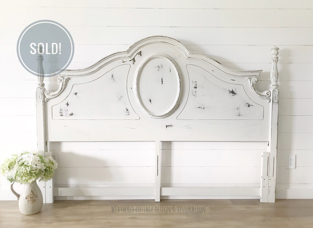 SOLD Vintage, King Size Farmhouse Headboard, Cottage Style Bedroom ...