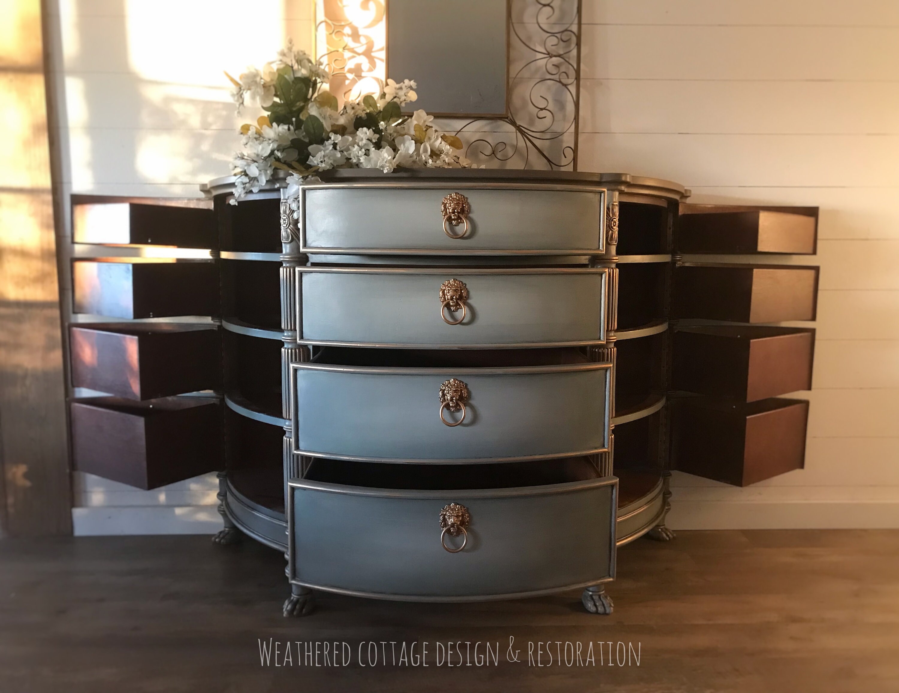 SOLD Do Not Purchase Vintage, Bow Front, Half Moon Chest of Drawers ...