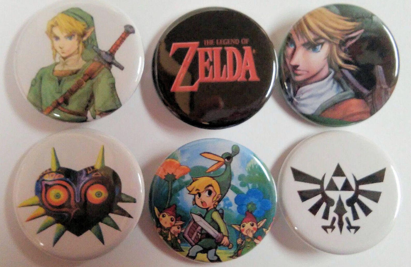 Legend of Zelda Badge Button Pin Set of 6 - Etsy