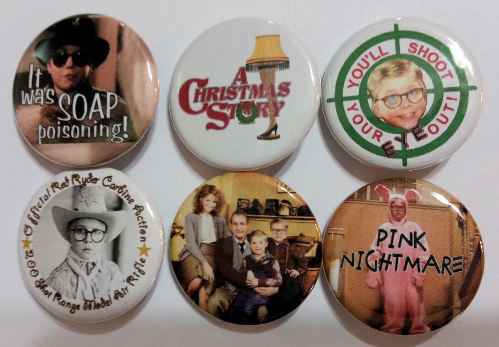 A Christmas Story Badge Button Pin Set of 6 - Etsy