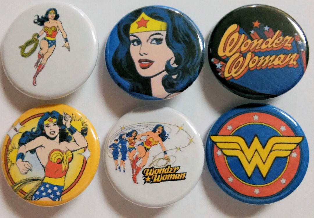 Wonder Woman Comic Badge Button Pin Set of 6 - Etsy