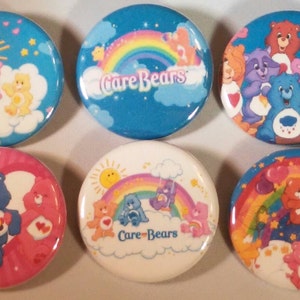 Care Bears Badge Button Pin Set of 6 - Etsy