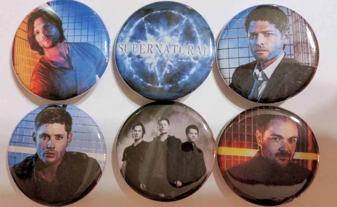 Supernatural Badge Button Pin Set of 6 - Etsy