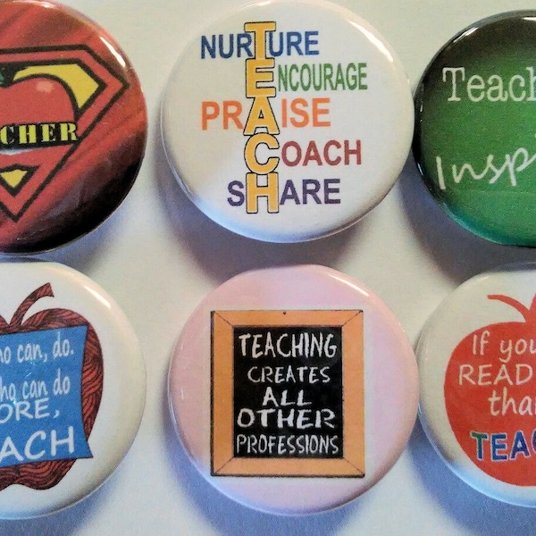 Teacher Button - Etsy