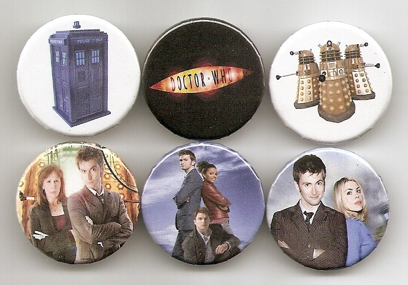 Doctor Who New Series DT Badge Button Pin Set of 6 - Etsy
