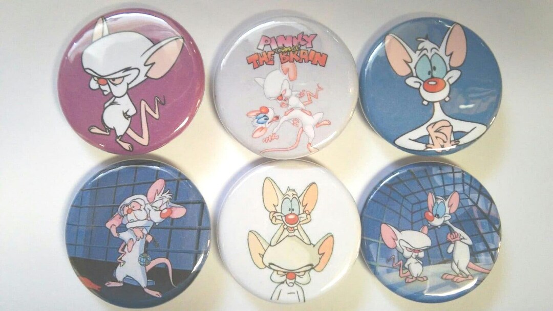 Pinky and the Brain Badge Button Pin Set of 6 - Etsy