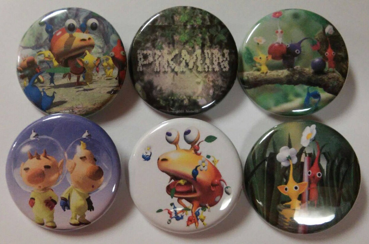 Pikmin Badge Button Pin Set of 6 | Etsy