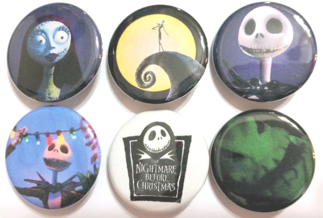 Nightmare Before Christmas Badge Button Pin Set of 6 - Etsy