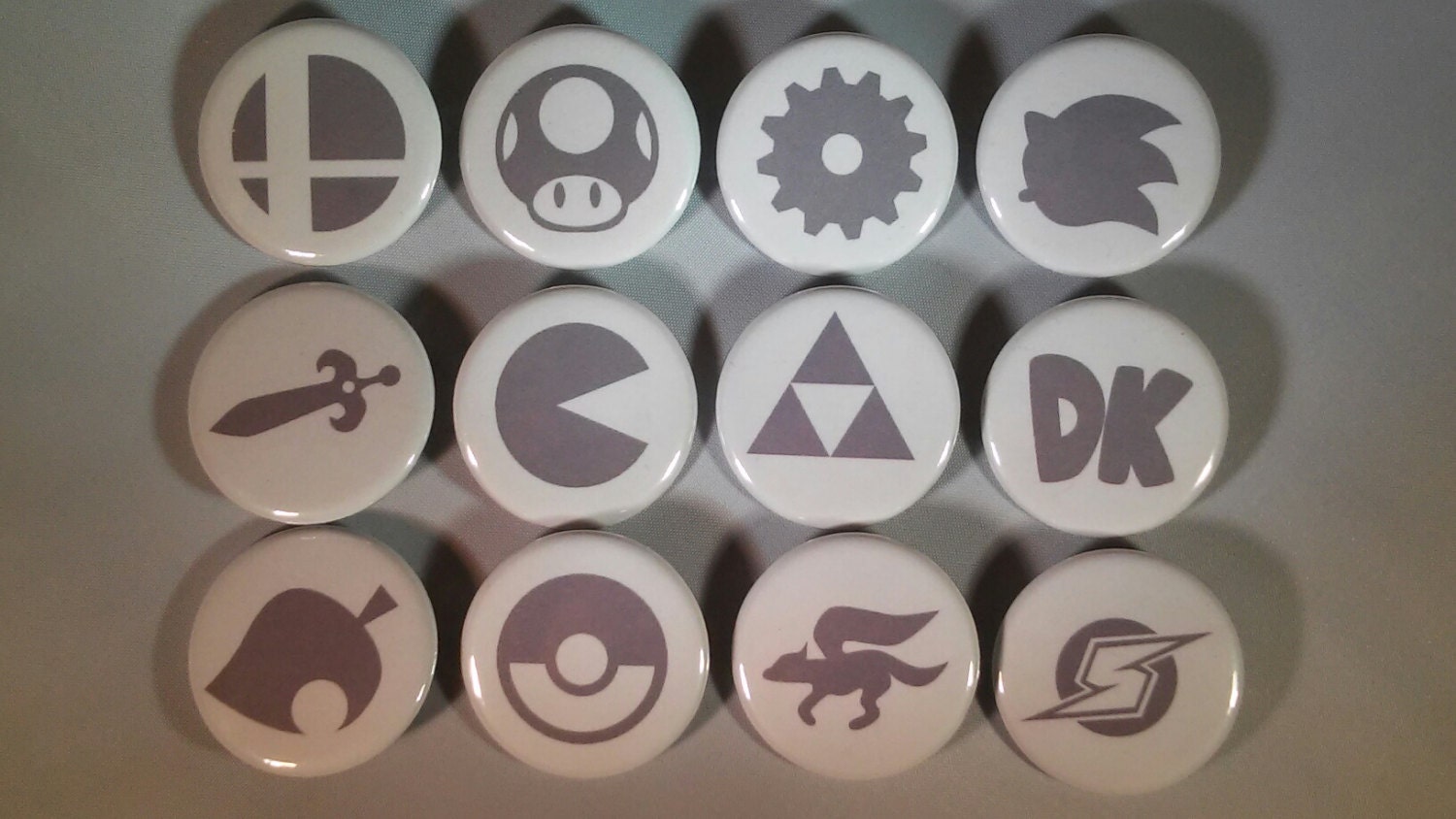 Super Smash Bros Badge Button Pin Set of 12 | Etsy