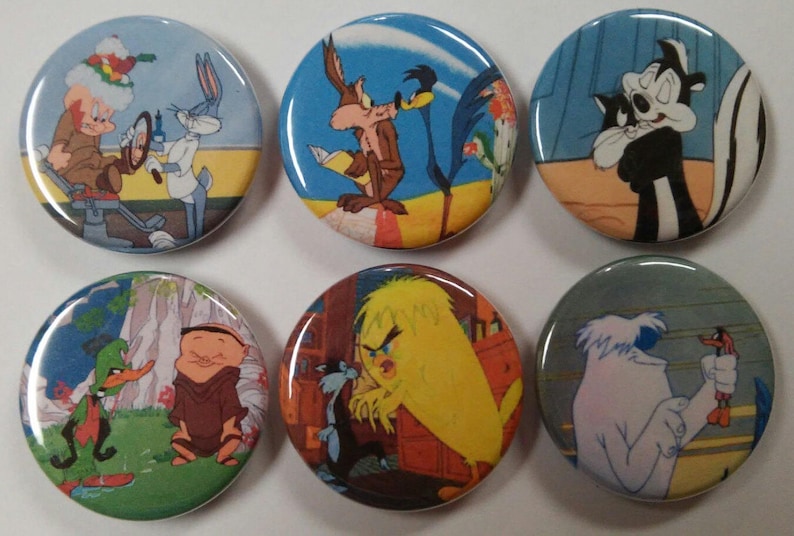 Looney Tunes Classic Cartoons Badge Button Pin Set of 6 - Etsy Hong Kong