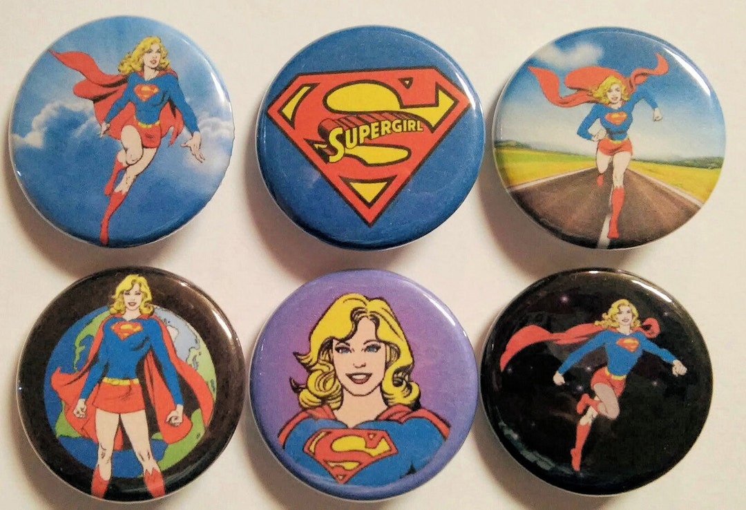 Supergirl Comic Badge Button Pin Set of 6 - Etsy