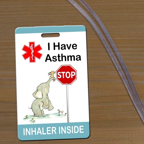 Asthma Alert Bag Tag Asthma Inhaler Inside Tag Asthma School - Etsy
