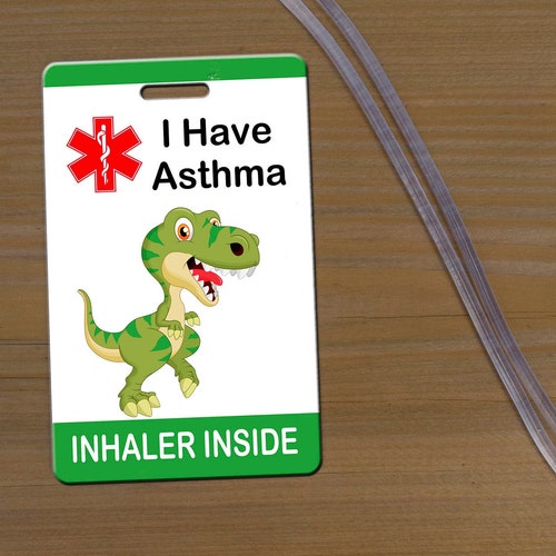 Asthma Alert Bag Tag Asthma Inhaler Inside Tag Asthma School - Etsy