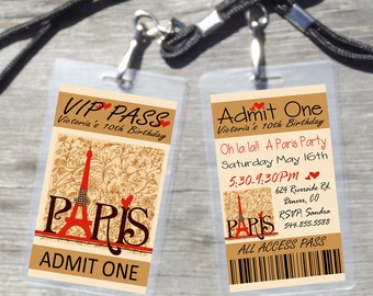 Custom Boarding Pass Birthday Invitation Personalized Paris | Etsy