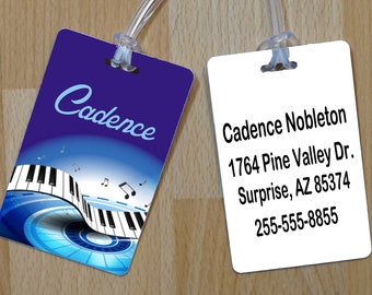 Luggage Tag Personalized Music Luggage Tag Custom Luggage Tag | Etsy