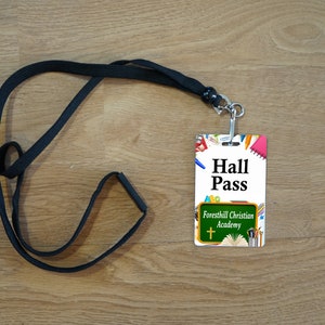 Hall Pass, School Hall Passes, Personalized Elementary School Hall ...