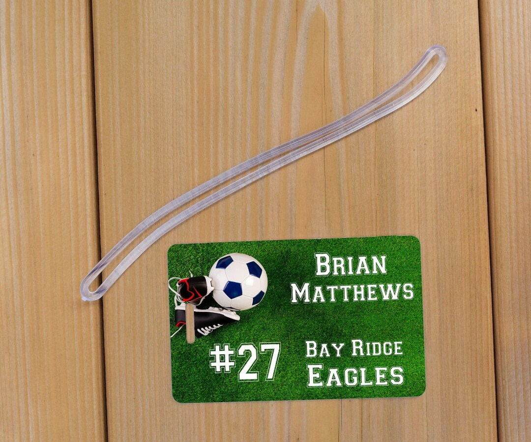 Personalized Soccer Bag Tags, Soccer Name Tag, Luggage Tag, Soccer ...