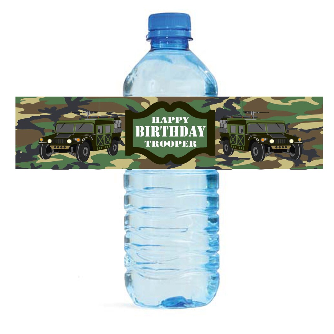 Military Water Bottle Labels, Printable Army Labels, Instant Download ...