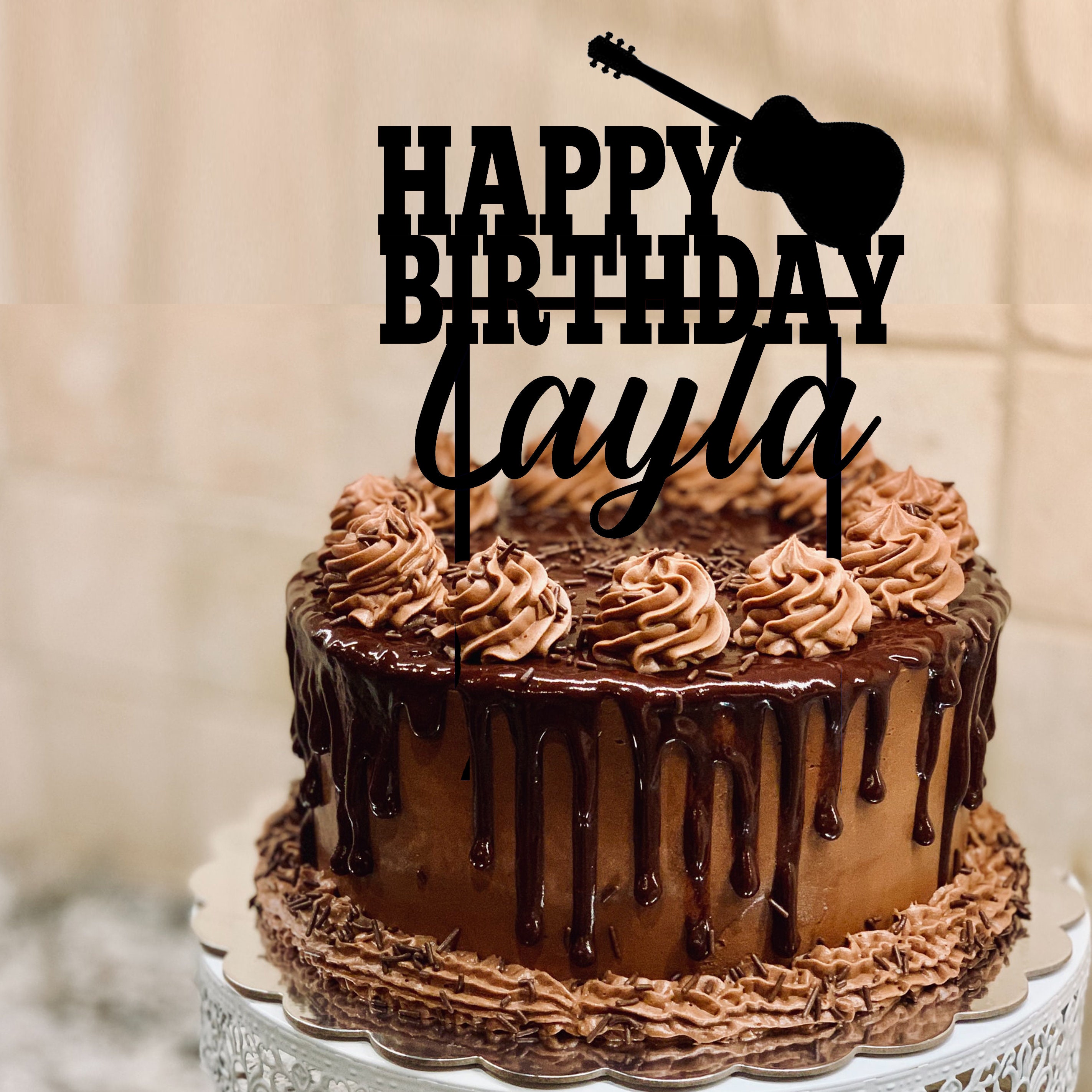 Birthday Cake Topper Guitar Cake Topper Custom Cake Topper - Etsy