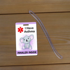Asthma Bag Tag, Asthma Diaper Bag Tag, Asthma School Bag Tag, Medical ...