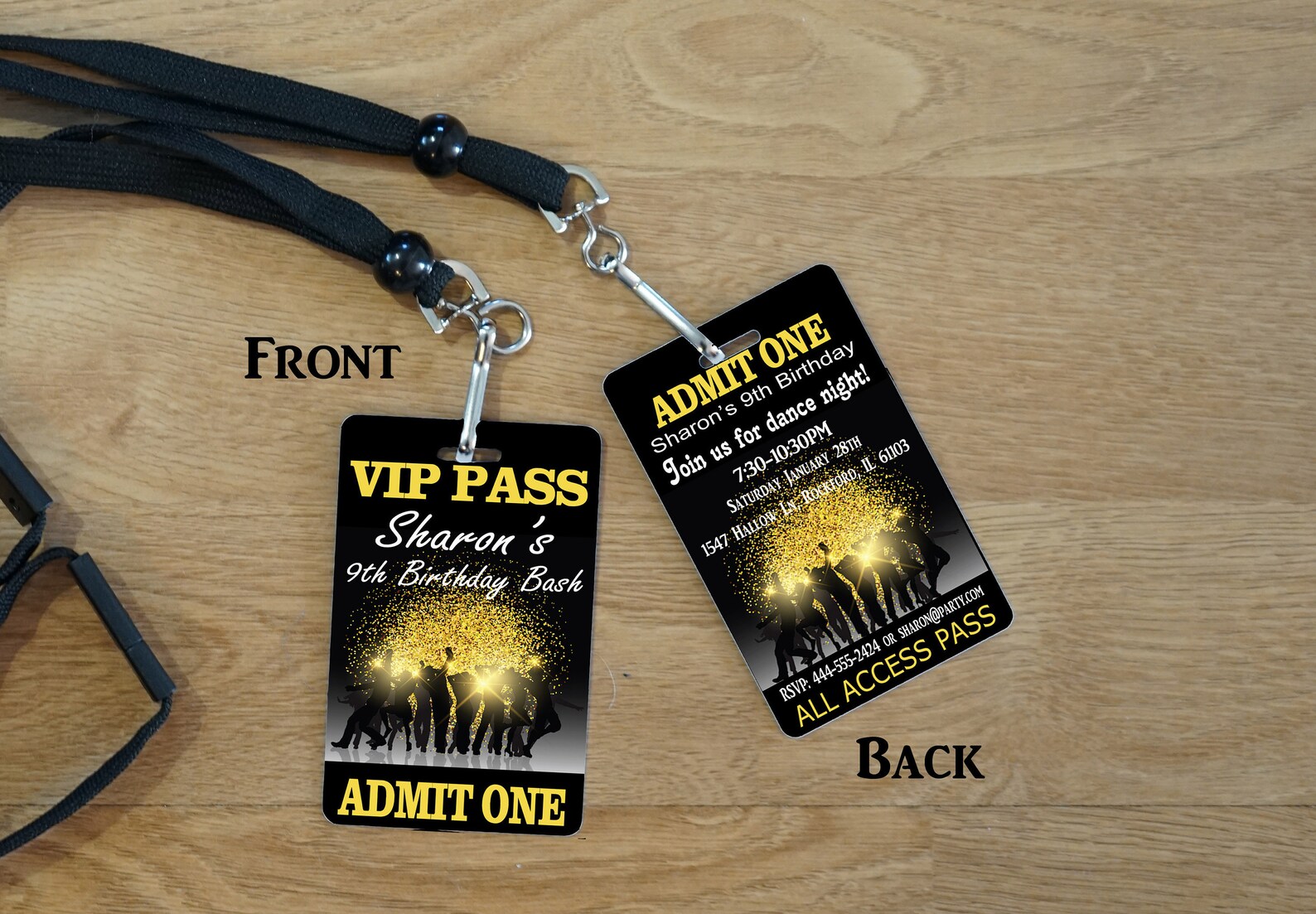 Birthday Backstage Pass, VIP Pass Birthday Invitations, Dance Party ...