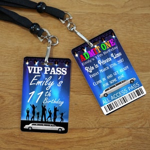Limousine VIP Pass Lanyard Birthday Invitations Limousine Party ...