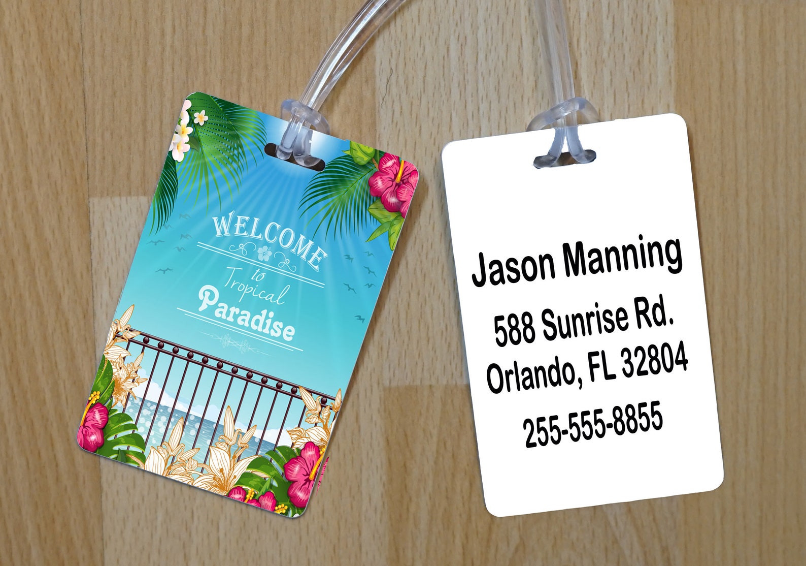 Luggage Tag Tropical Luggage Tag Custom Bag Tag FREE SHIPPING - Etsy