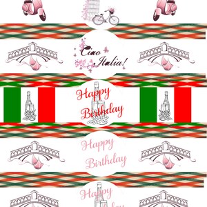 Italy Water Bottle Labels, Printable Italy Labels, Instant Download ...
