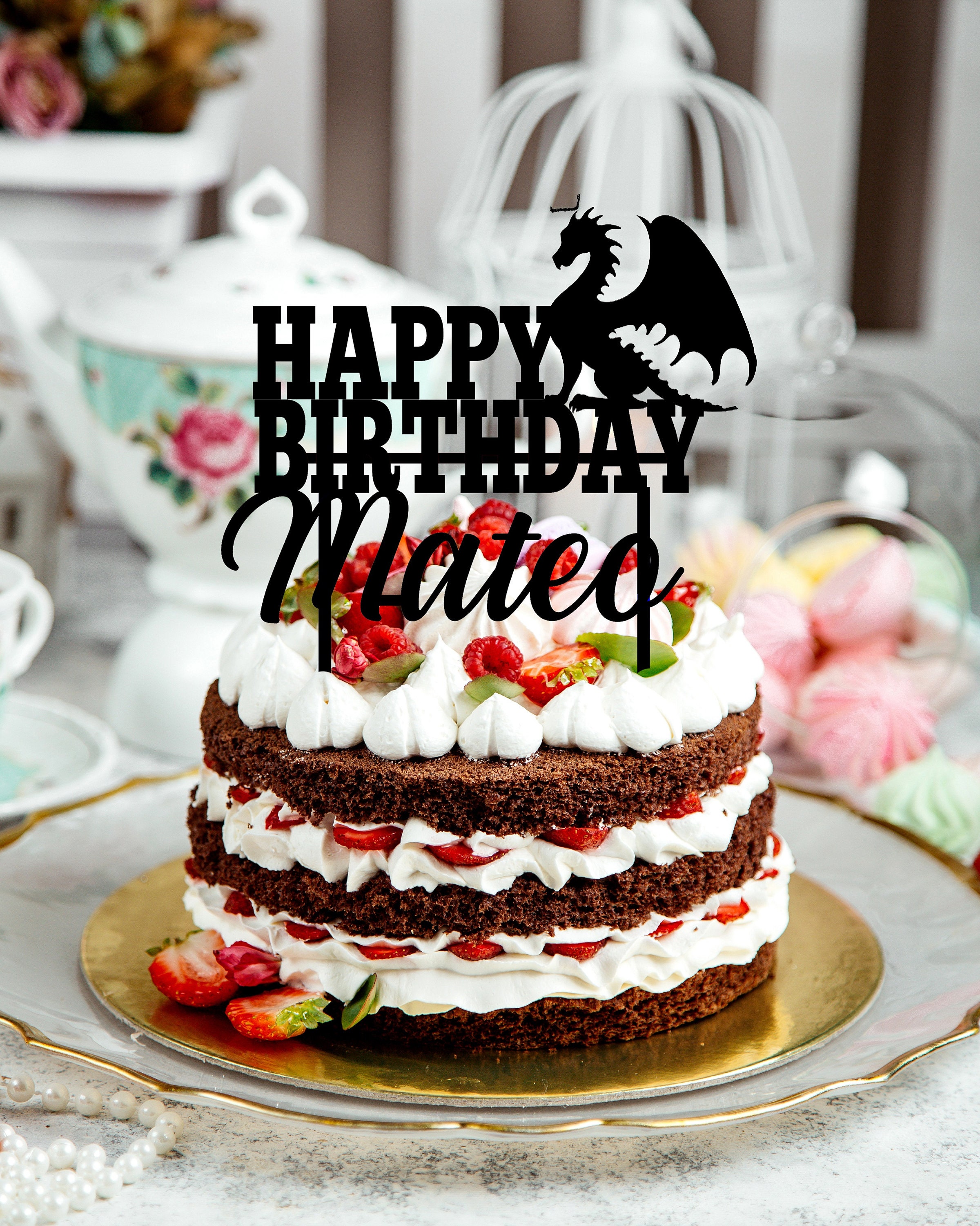 Dragon Cake Topper Custom Cake Topper Birthday Cake Topper - Etsy