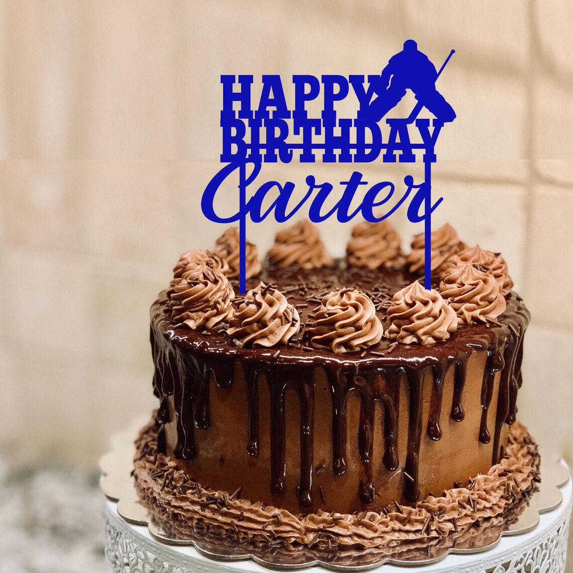 Hockey Birthday Cake Topper Personalized Goalie Cake Topper - Etsy