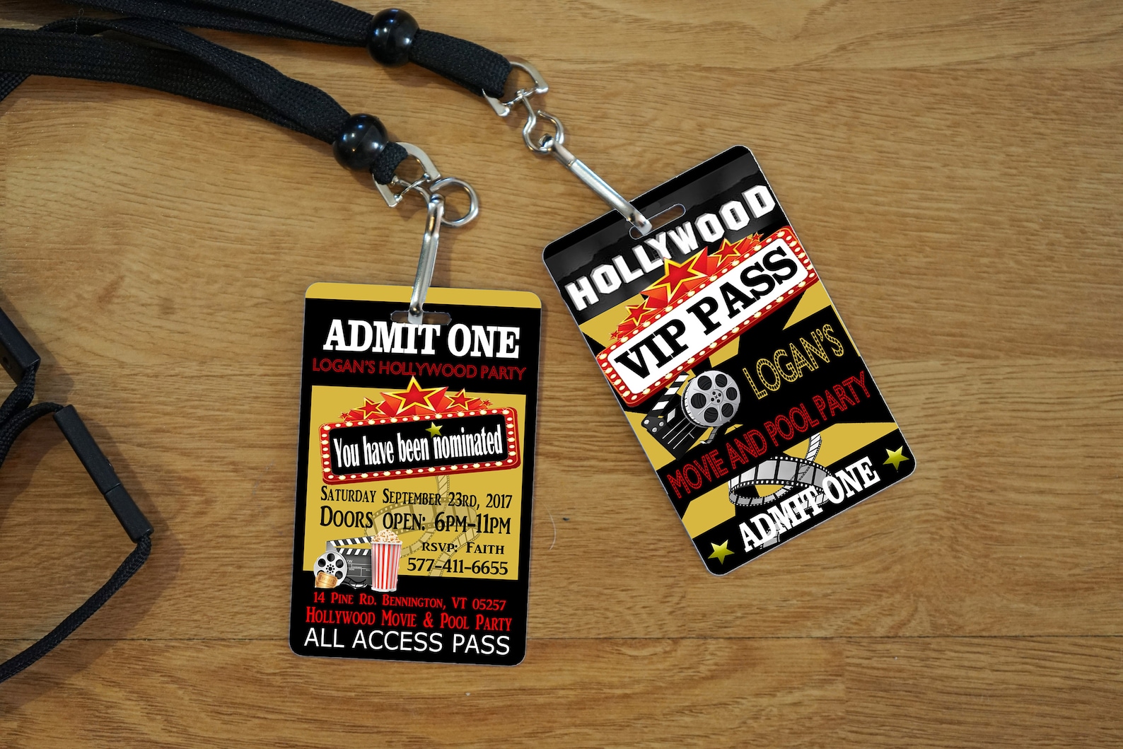 Hollywood VIP Pass Invitations Personalized Hollywood - Etsy