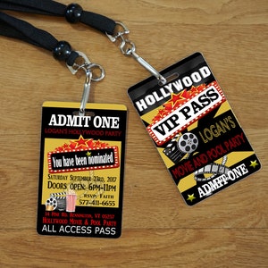 Hollywood VIP Pass Invitations, Personalized Hollywood Birthday ...
