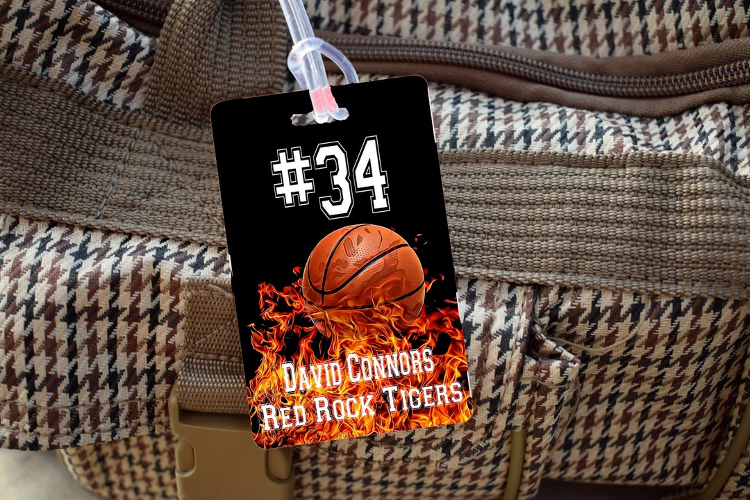 Basketball Team Bag Tags, Personalized Basketball Name Tags, Basketball ...