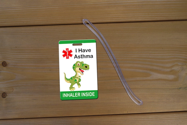 Asthma Alert Bag Tag, Asthma Inhaler Inside Tag, Asthma School Bag Tag ...