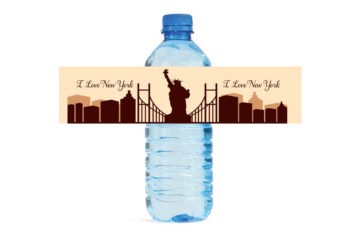 New York Water Bottle Labels Printable New York Labels | Etsy